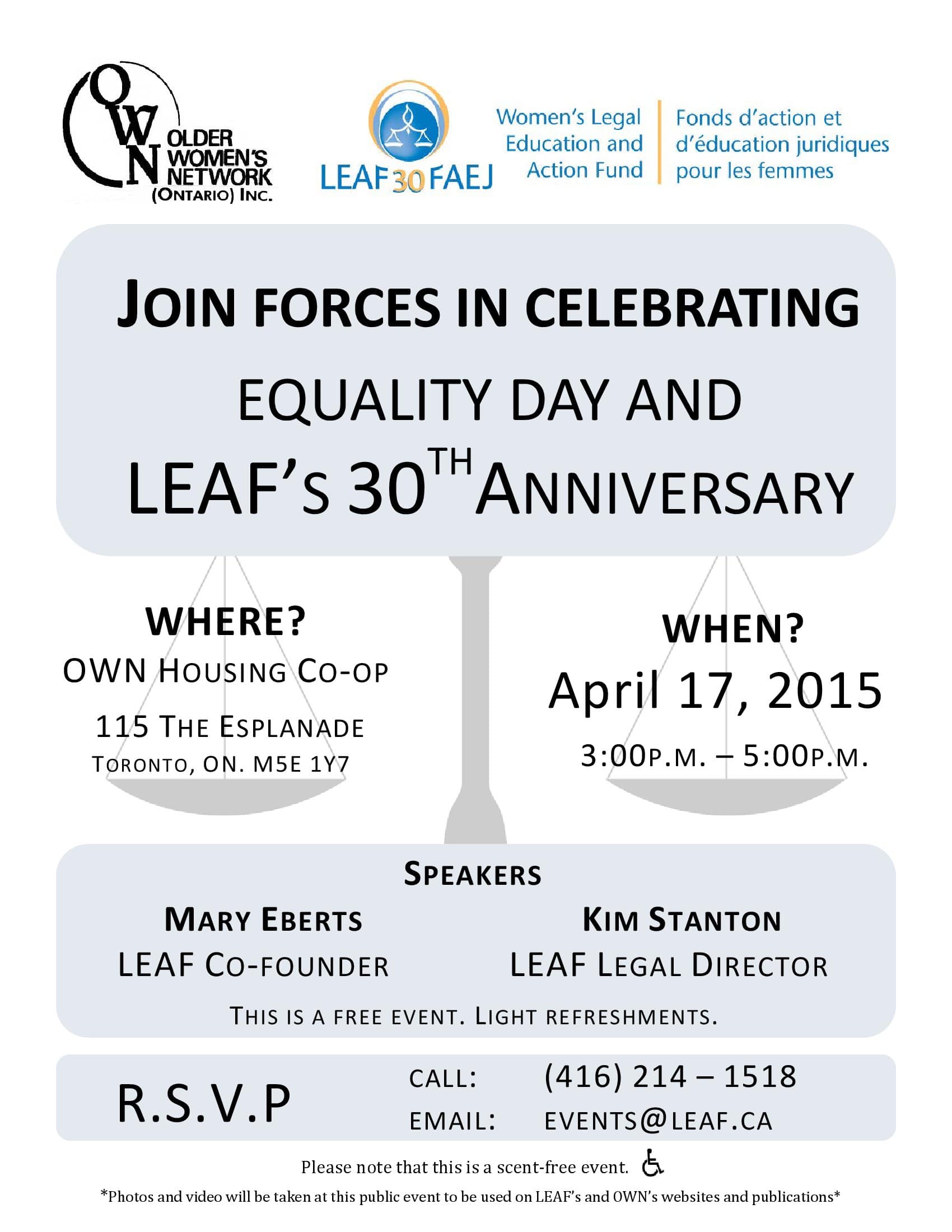 Join OWN and LEAF to celebrate Equality Day and LEAF's 30th Anniversary ...